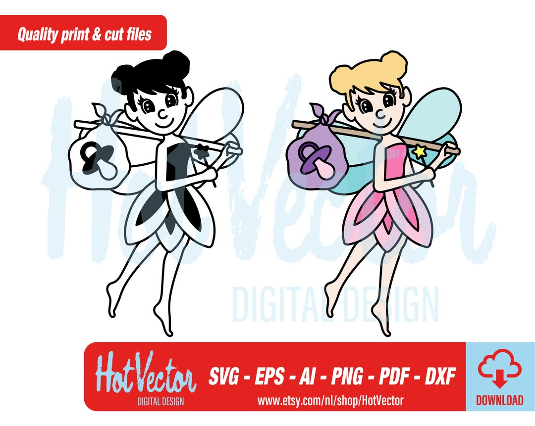 Pacifier Fairy Digital Clipart, Svg, Png, Ai, Eps, Pdf, Dxf, Plotter ...