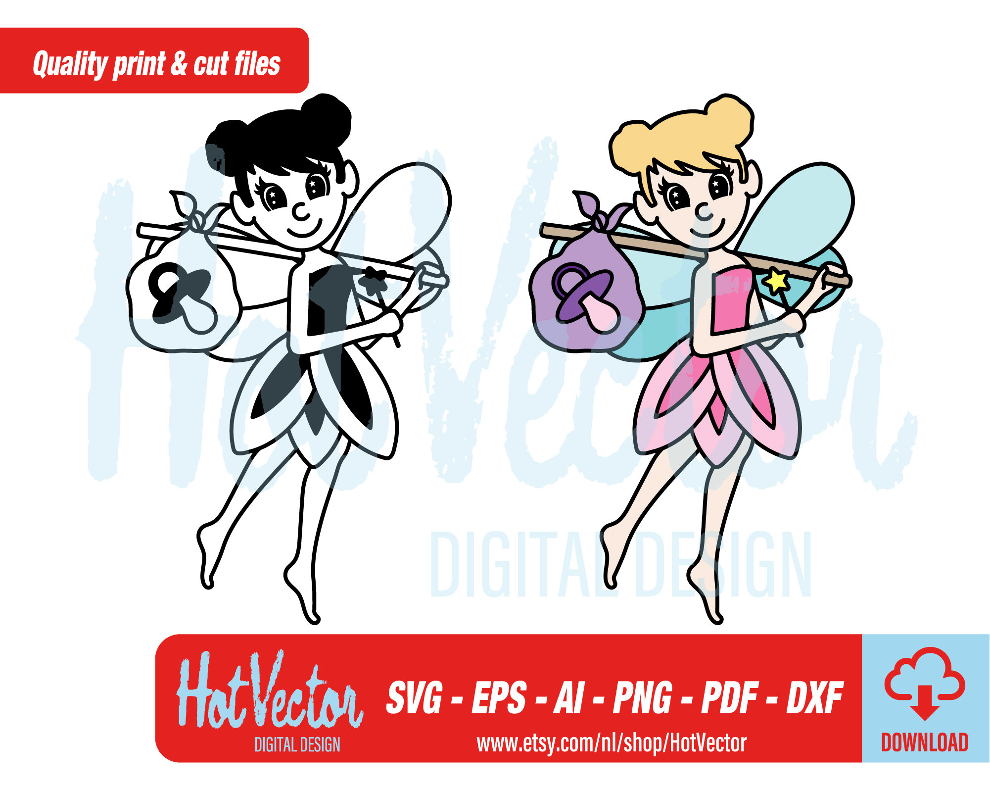 Schnullerfee digitale Clipart, svg, png, ai, eps, pdf, dxf, Plotter ...