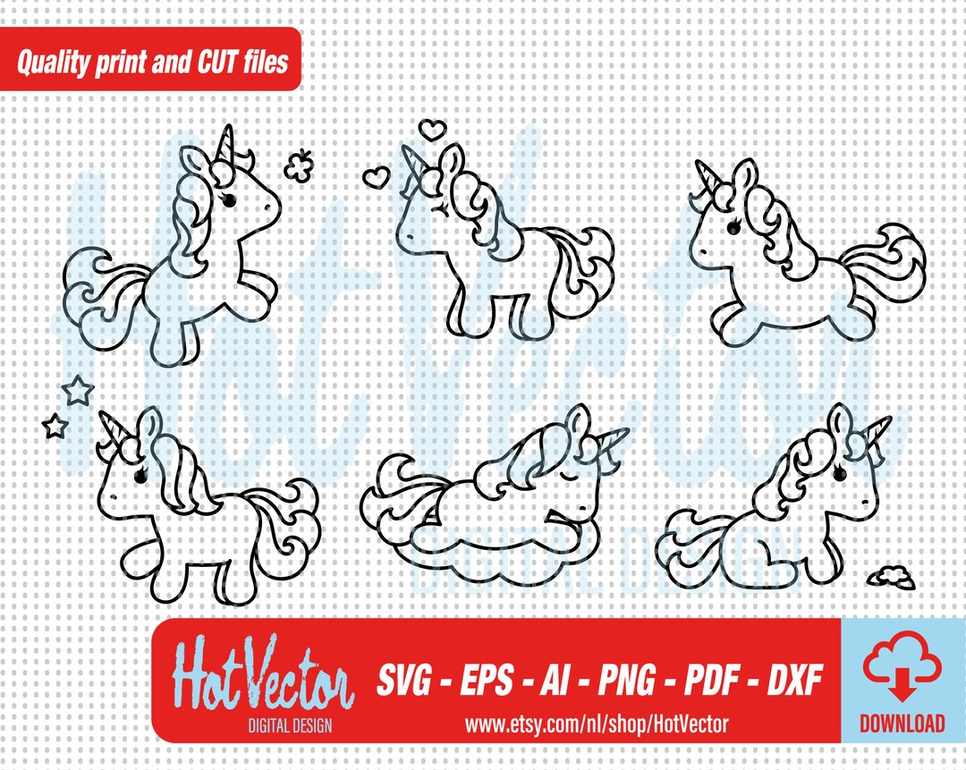 Unicorn Digital Clipart Bundle, Print and Plotter Image for Personal ...