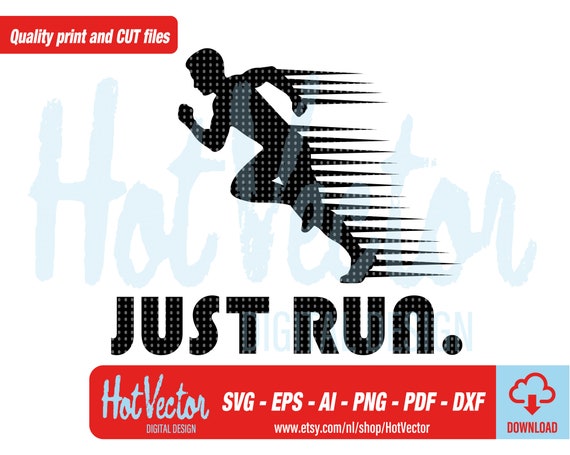 Just Run Digital Runners Clipart Sport Plotter and Print - Etsy