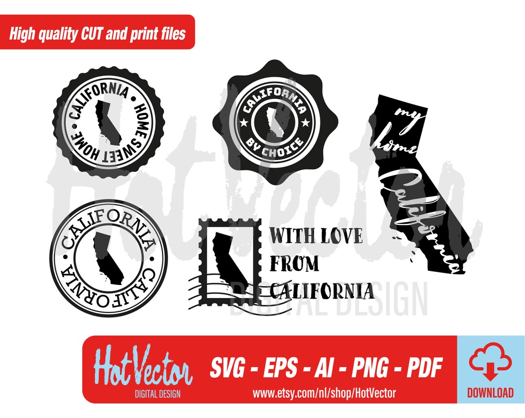 California SVG Bundle - DIGITAL DOWNLOAD - Svg, Png, Ai, Eps, Pdf ...