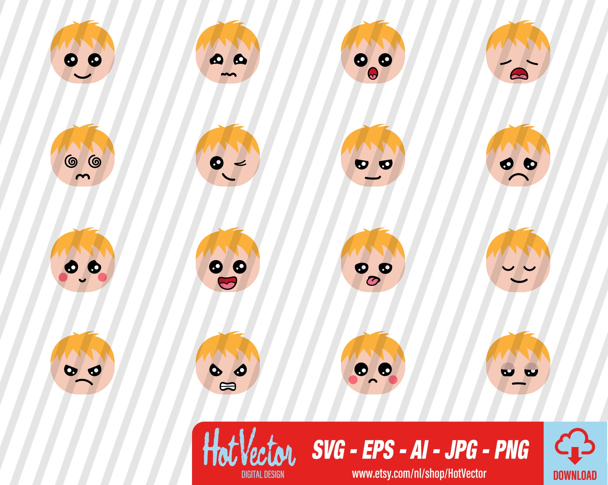 Educational Boy Emoticons Digital Clipart Emoji Graphic for - Etsy ...