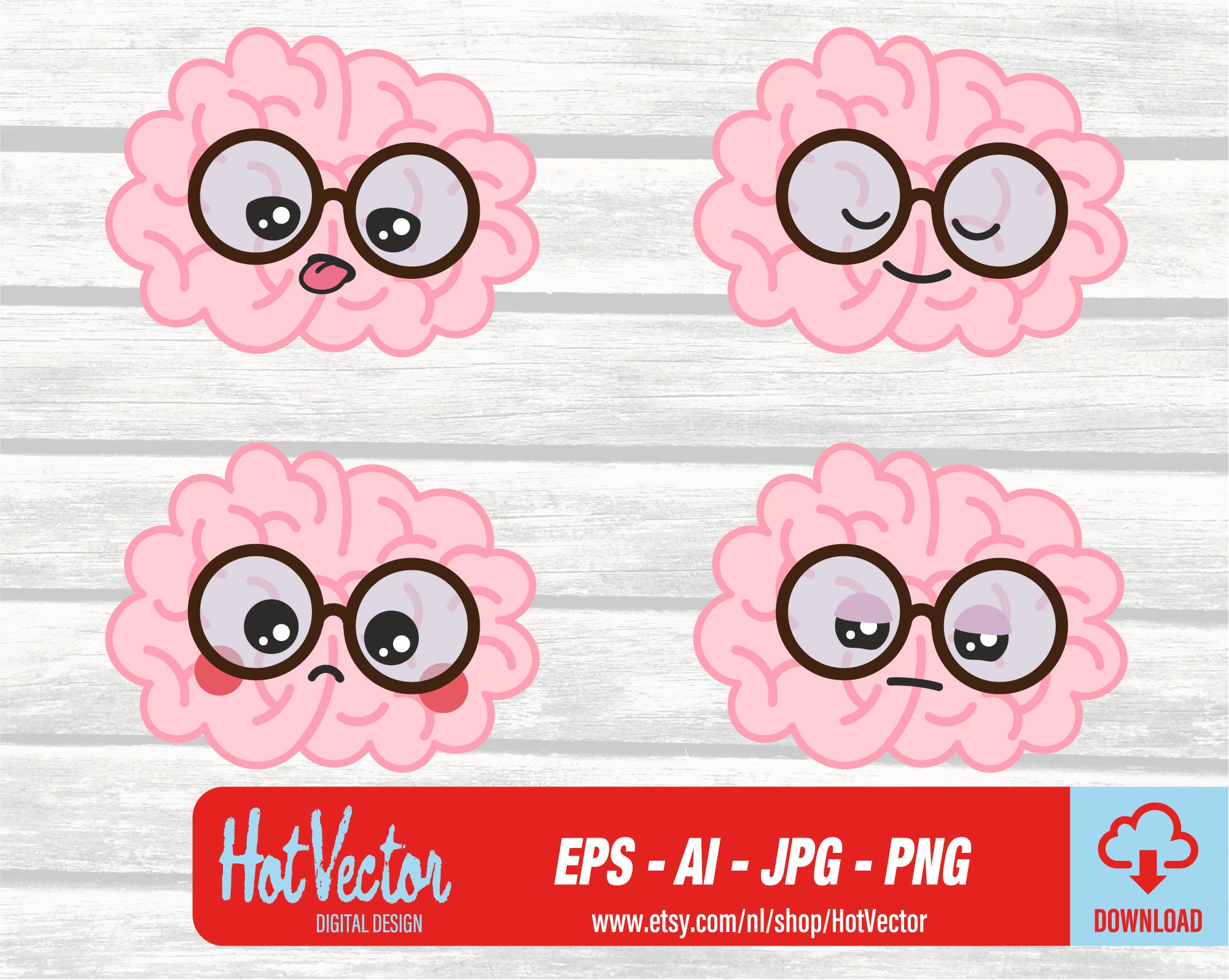 Educational Emoticons Brain Digital Clipart Emoji Graphic for | Etsy