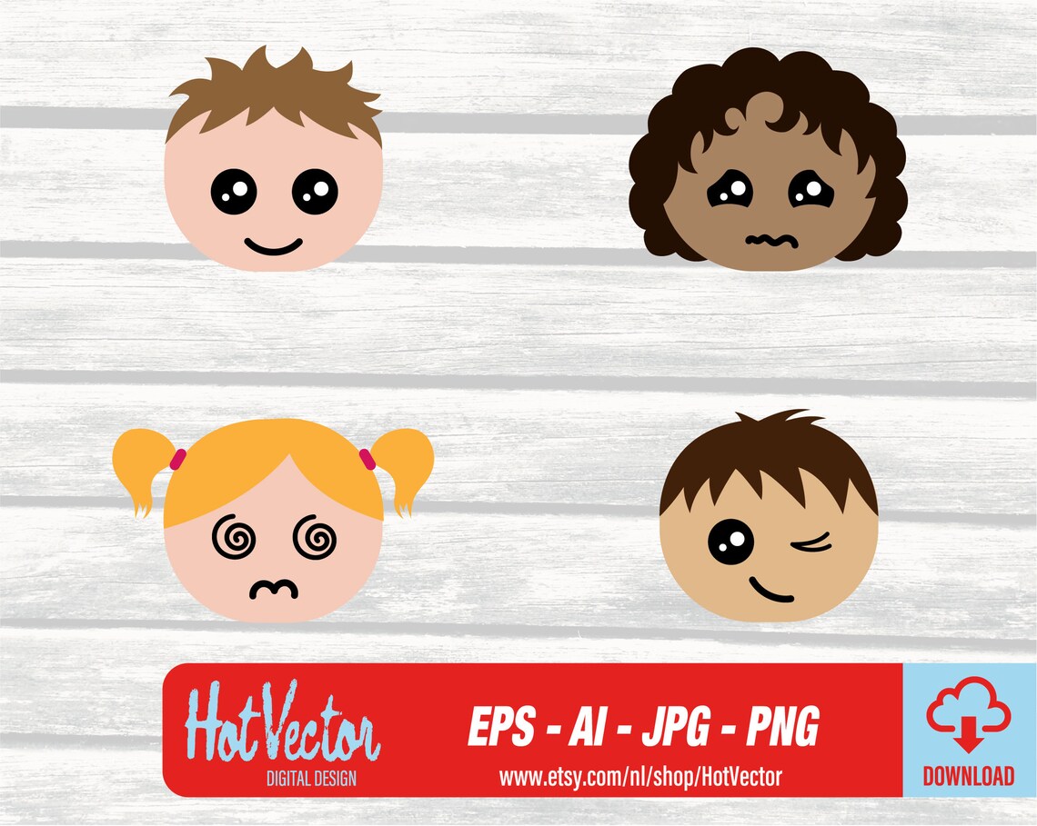 Educational Kids Emoticons Digital Clipart Emoji Graphic for - Etsy ...