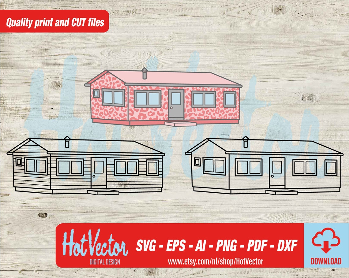 Mobile Home Digital Clipart Bundle, Plotter and Print File for Crafters ...