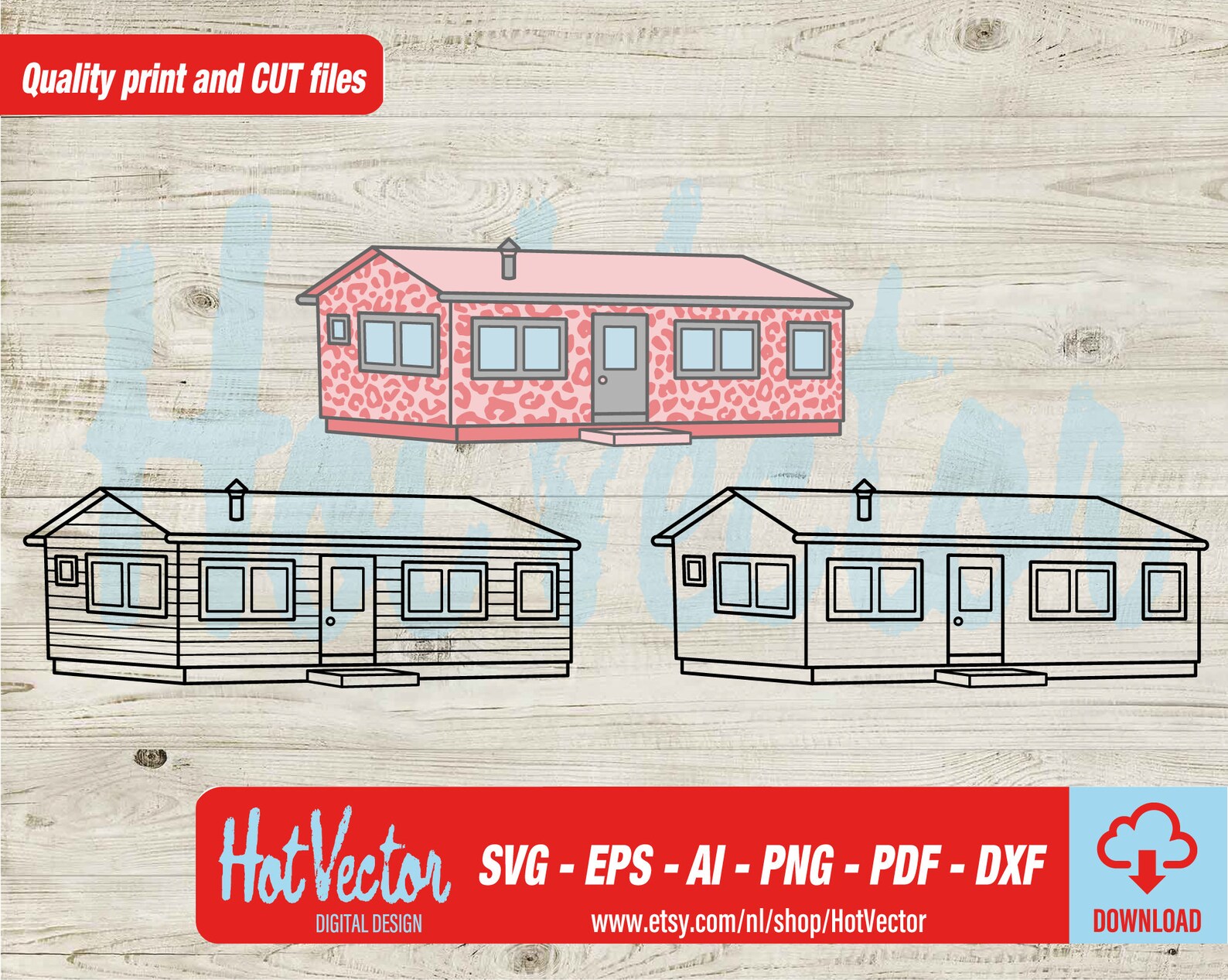 Mobile Home Digital Clipart Bundle, Plotter and Print File for Crafters ...