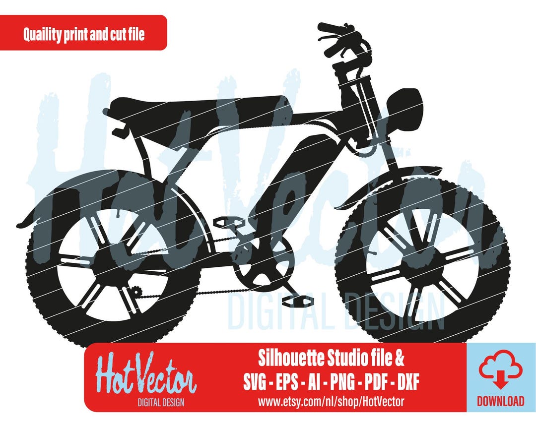 Fatbike Digital Clipart, Svg, Ai, Eps, Pdf, Png, Dxf, Silouette Studio ...