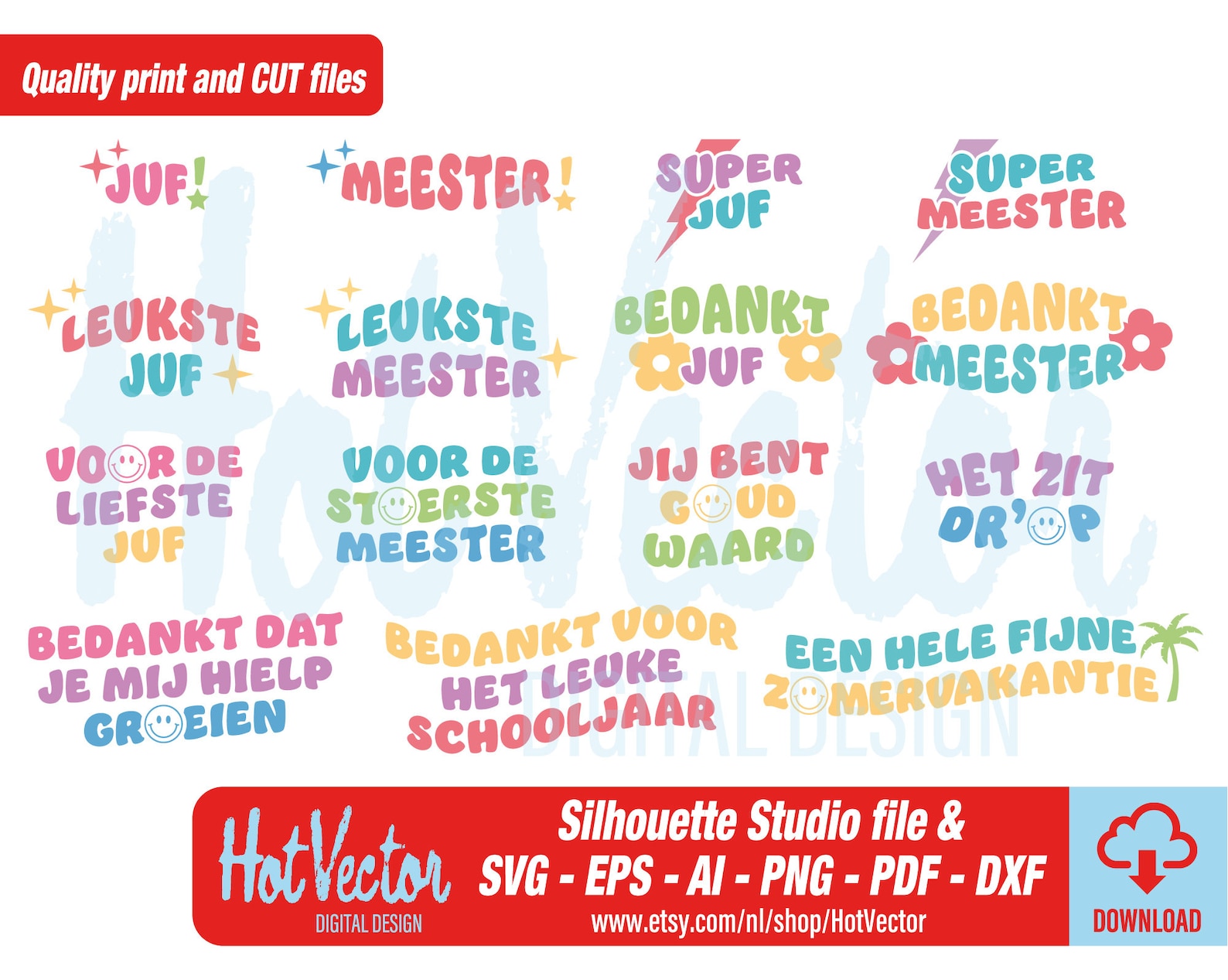 Meester juf digitale clipart set ai eps svg png pdf dxf - Etsy Nederland