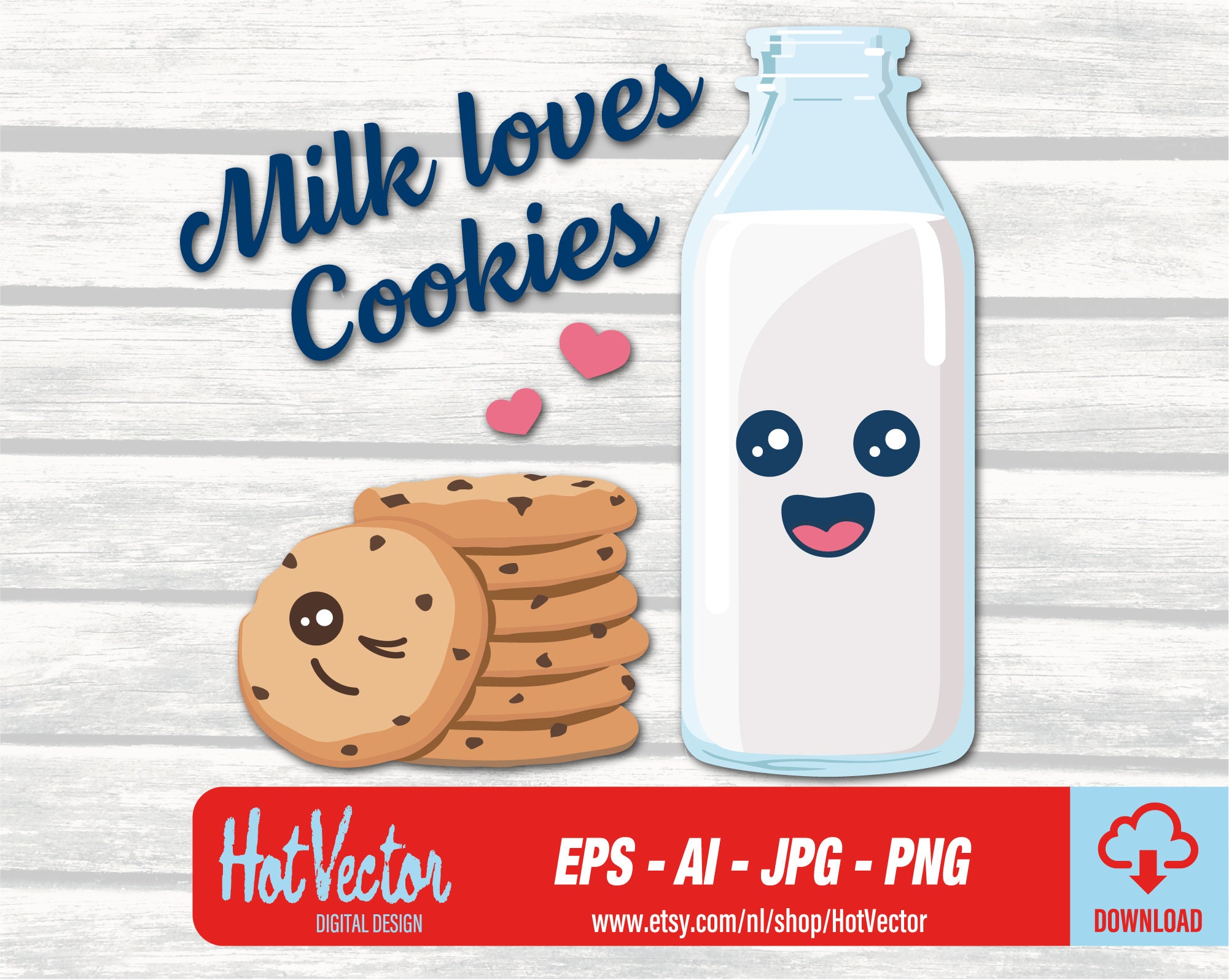 Milk and Cookies - DIGITAL DOWNLOAD - Ai, Eps, Png, Jpg - Free ...
