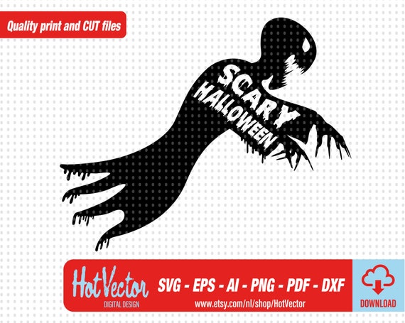 Scary Halloween Ghost Digital Clipart Killer Ghost Shadow for | Etsy