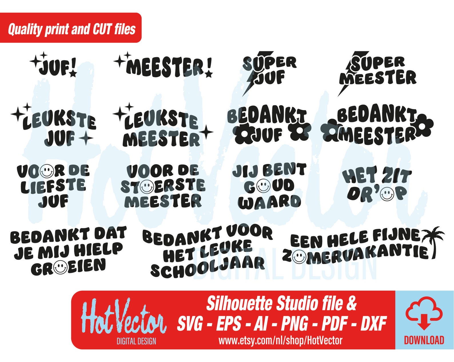 Meester juf digitales Clipart-Set, ai, eps, svg, png, pdf, dxf, Schule ...