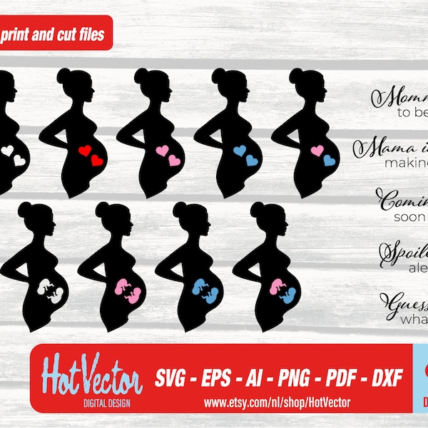 Pregnant Silhouette - Etsy