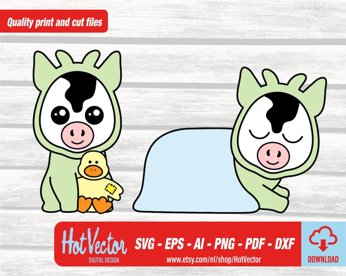 Cute Cow Digital Clipart Baby Kawaii Farm Animal Graphic for - Etsy
