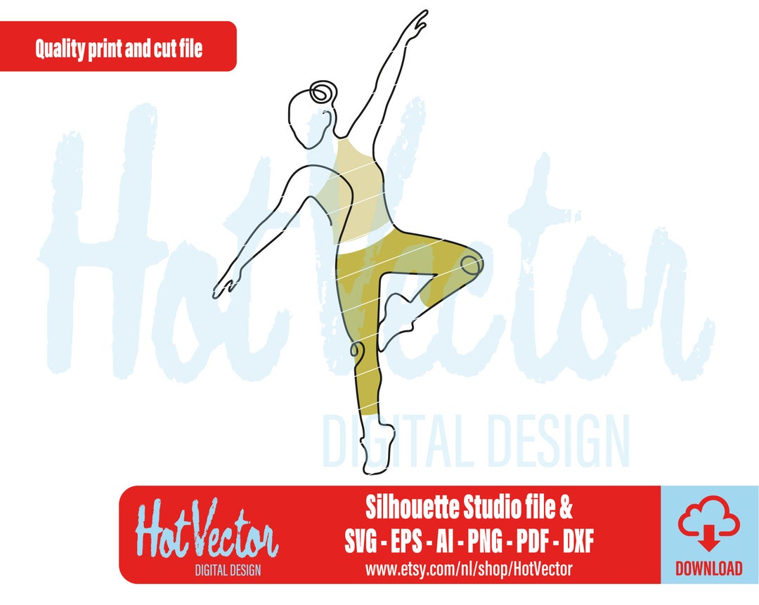 Woman Dancer Line Drawing, Png, Svg, Dxf, Pdf, Ai, Eps, Sport Graphic ...