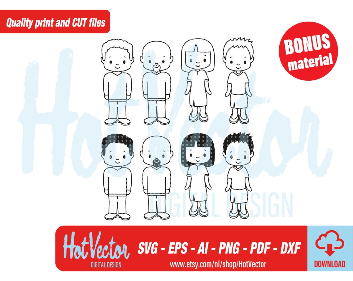 Family Members Digital Clipart Bundel Svg Dxf Png Ai Eps | Etsy