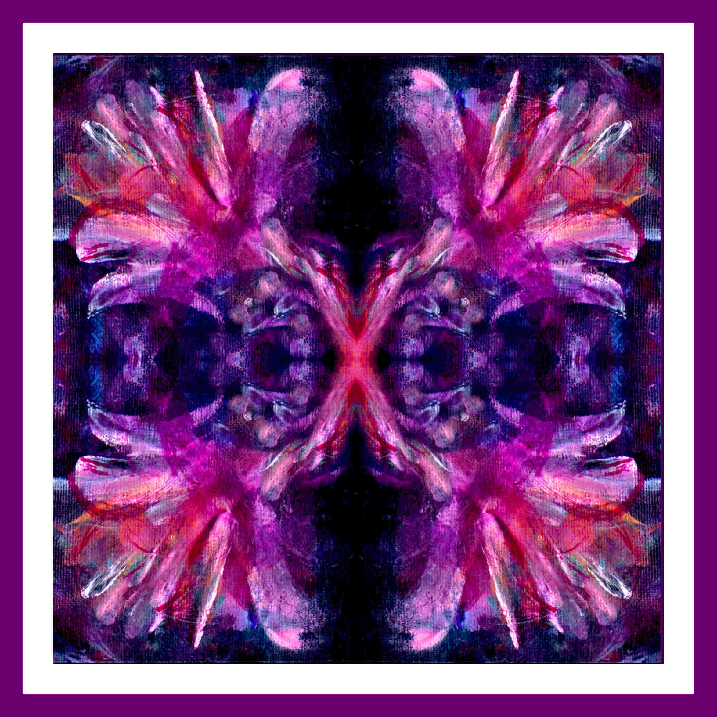 Wall Hanging PRIMAL SCREAM Violet White Lilies. PRINTABLE Abstract ...