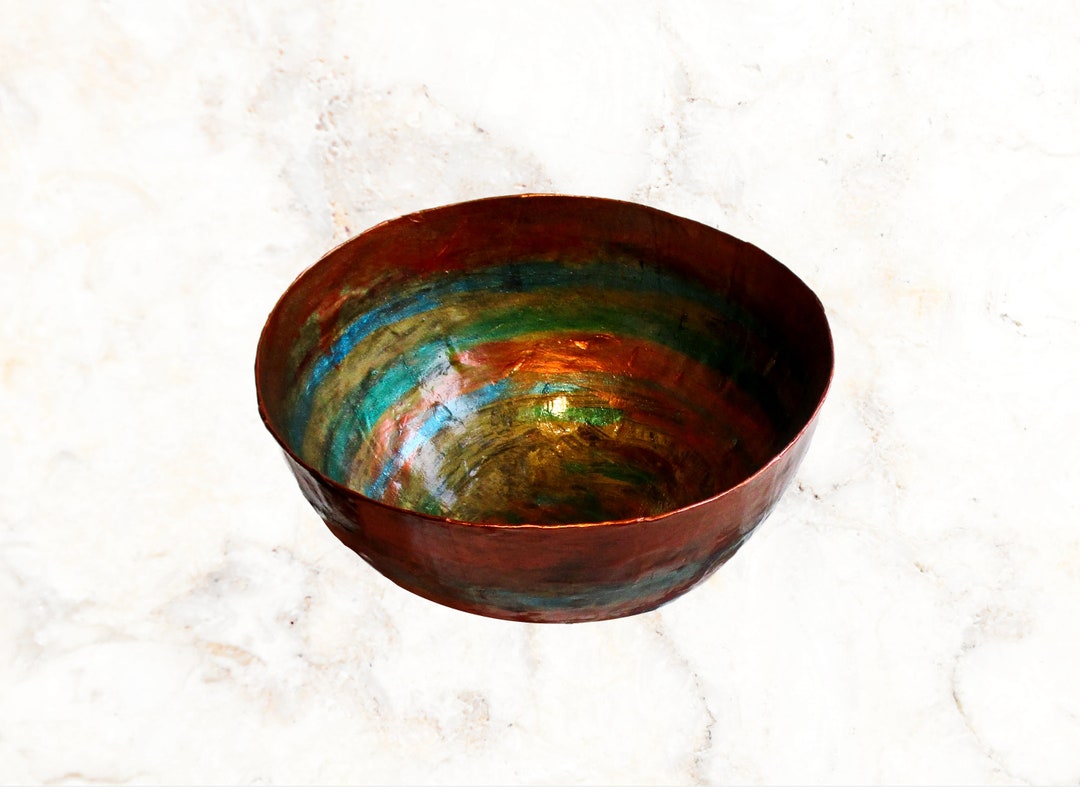Appealing Vintage Style Paper Mache Sculpture, Metallic Patina Shades ... Appealing Vintage Style Paper Mache Sculpture, Metallic Patina Shades ...