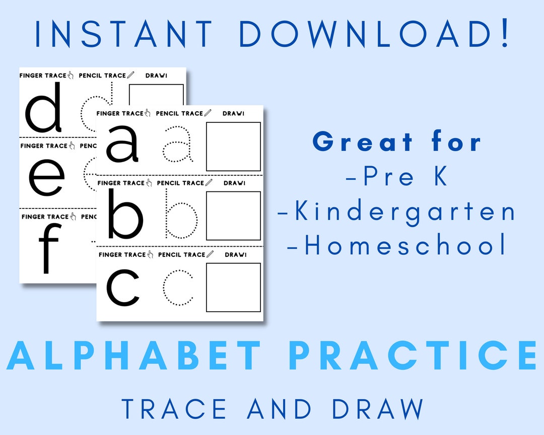 Lower Case Alphabet Practice and Trace - Etsy