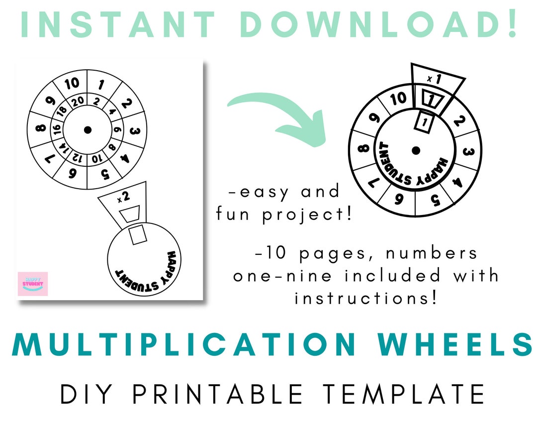 Printable Multiplication Wheel Project Template - Etsy