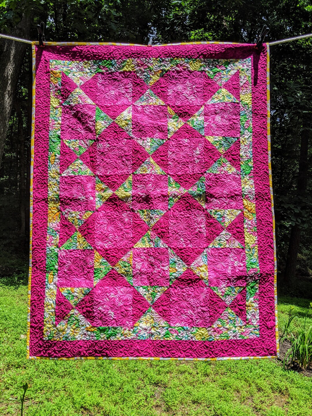 Tropical Quilt, Handmade, 48 x 60, Ready to Ship - Etsy.de