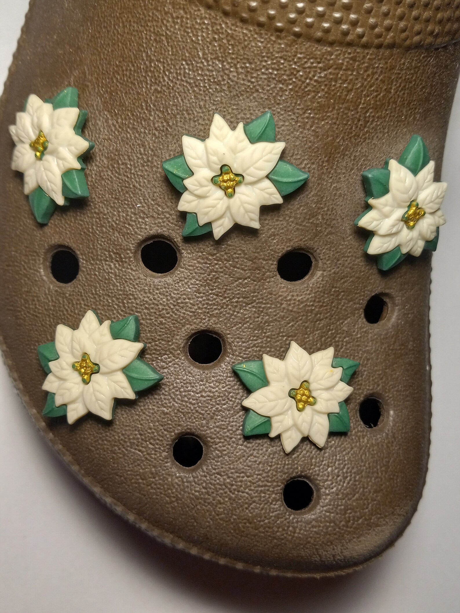 Shoe Charms for Rubber Clogs 1pc White Poinsettia - Etsy
