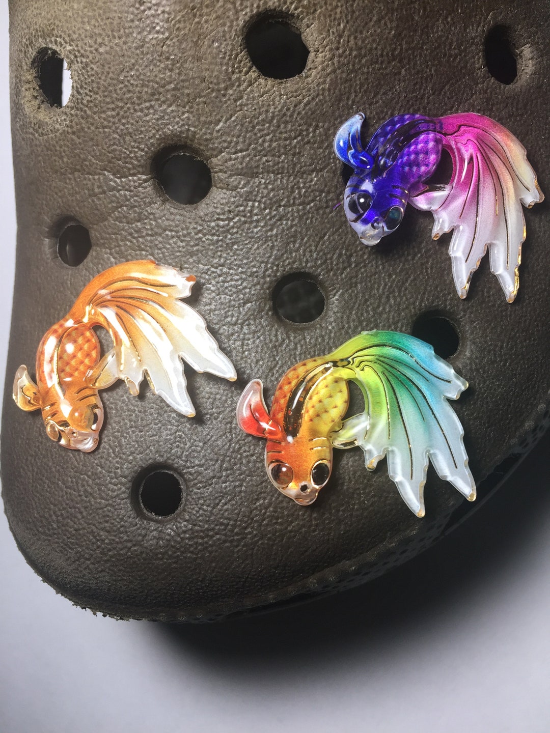 Handmade Shoe Charm for Rubber Clogs Colorful Goldfish or Betta Fish ...