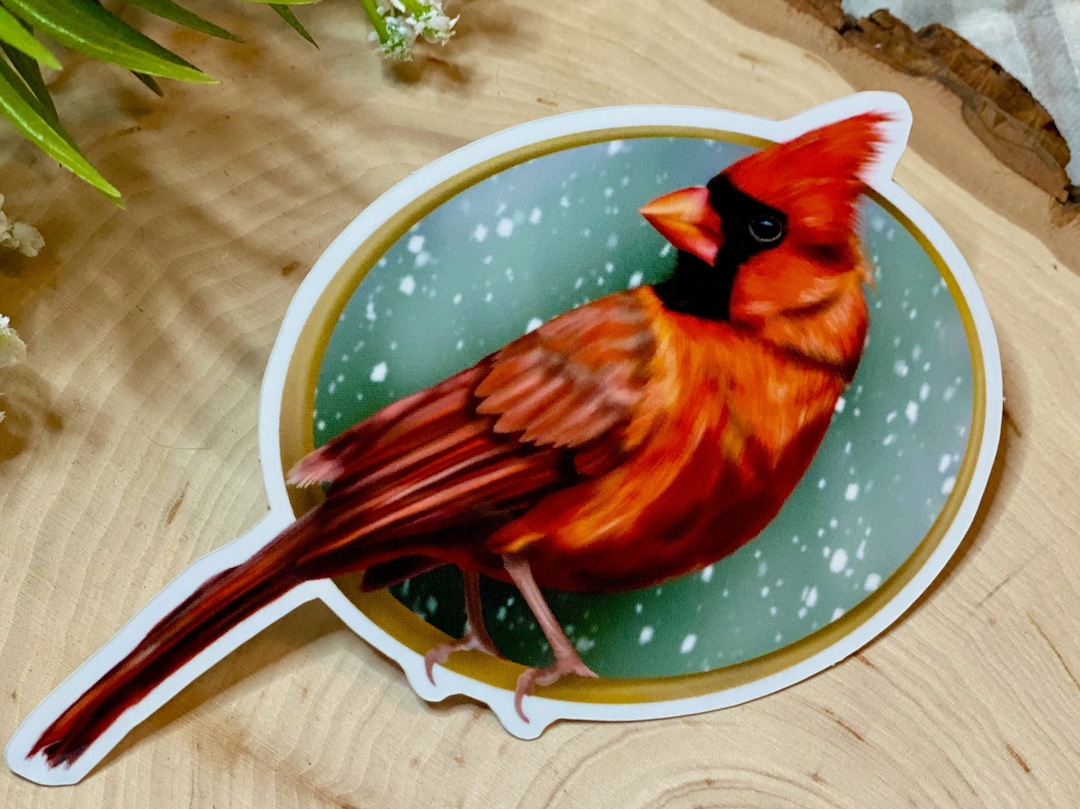 Cardinal Sticker/ Bird Sticker/ Vinyl Stickers/ Animal Stickers/ Nature ...
