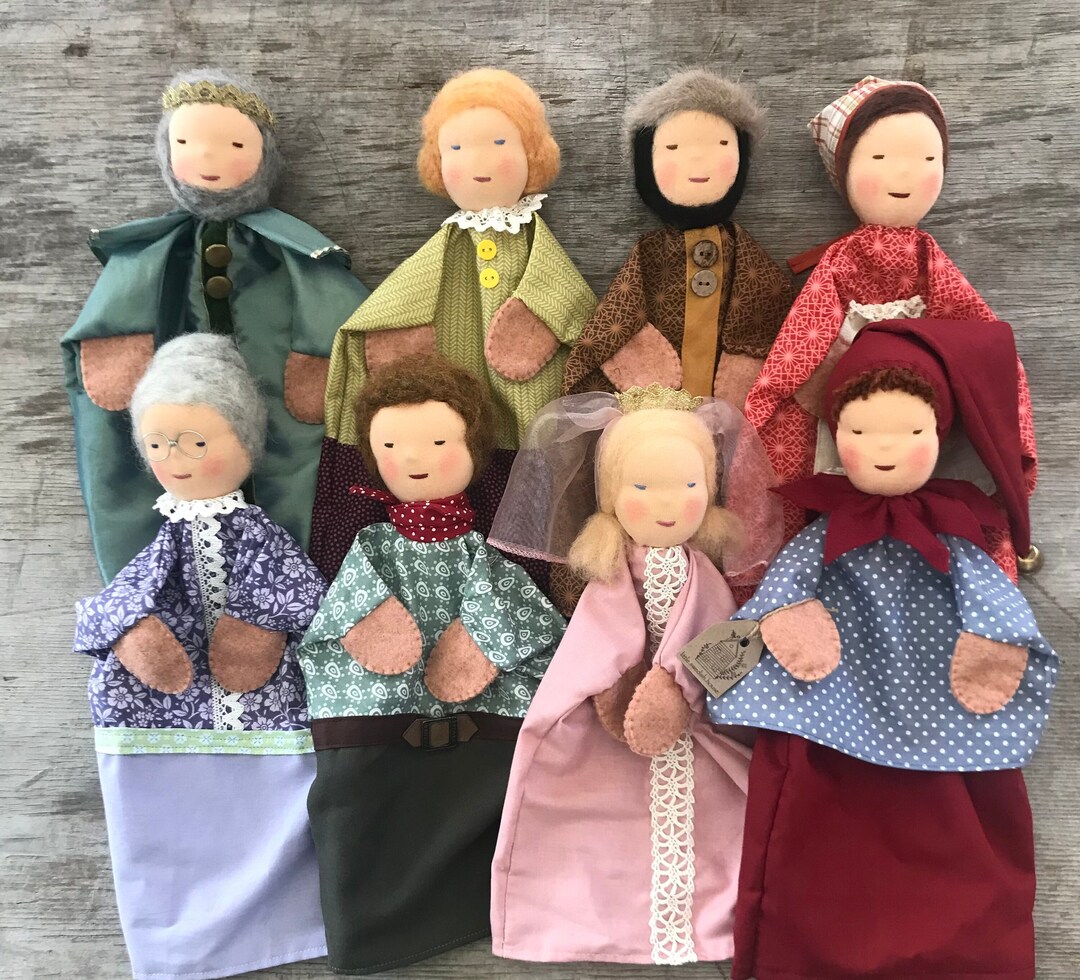 Hand Puppet Set, 8 Puppets, Waldorf Puppets, Kasperle, Doll, Fairytale ...