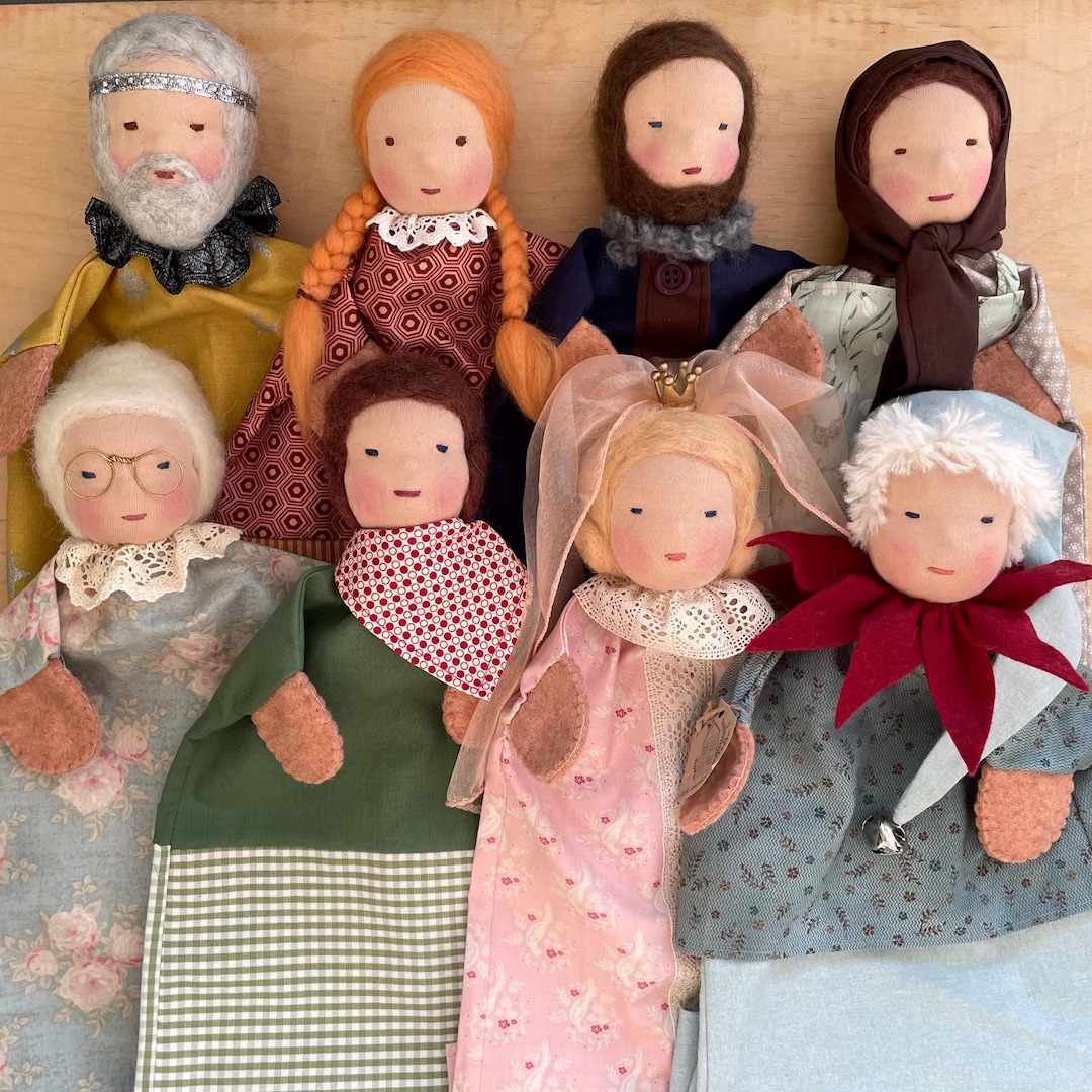 Hand Puppet Set, 8 Puppets, Waldorf Puppets, Kasperle, Doll, Fairytale ...
