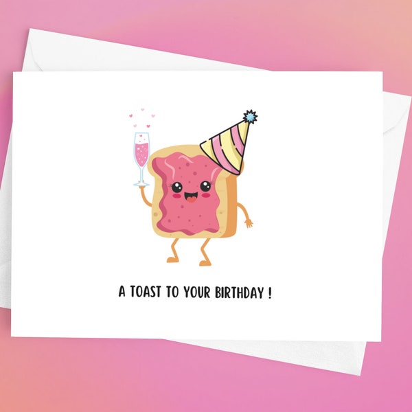Toast Birthday Card - Etsy
