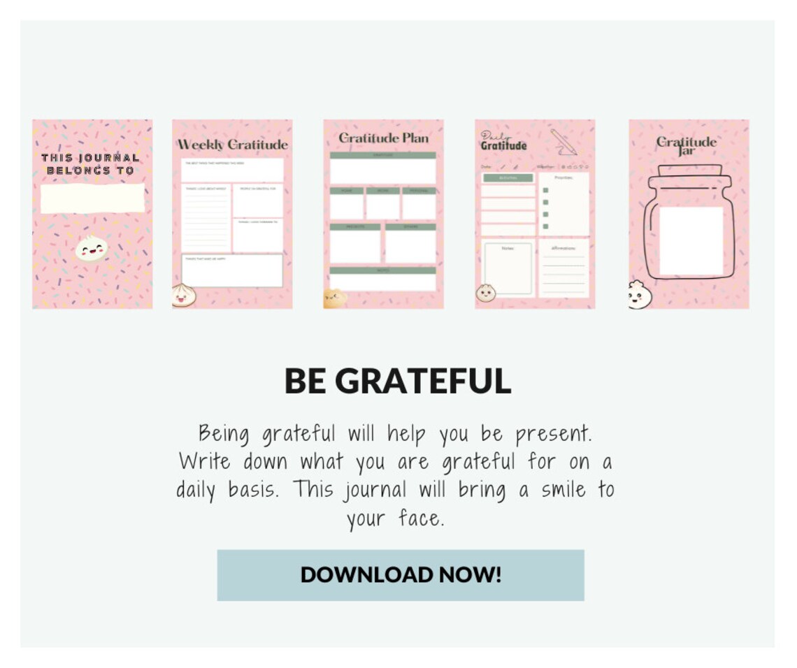 Printable Digital Download-cute Gratitude Journal 8.5x11 - Etsy