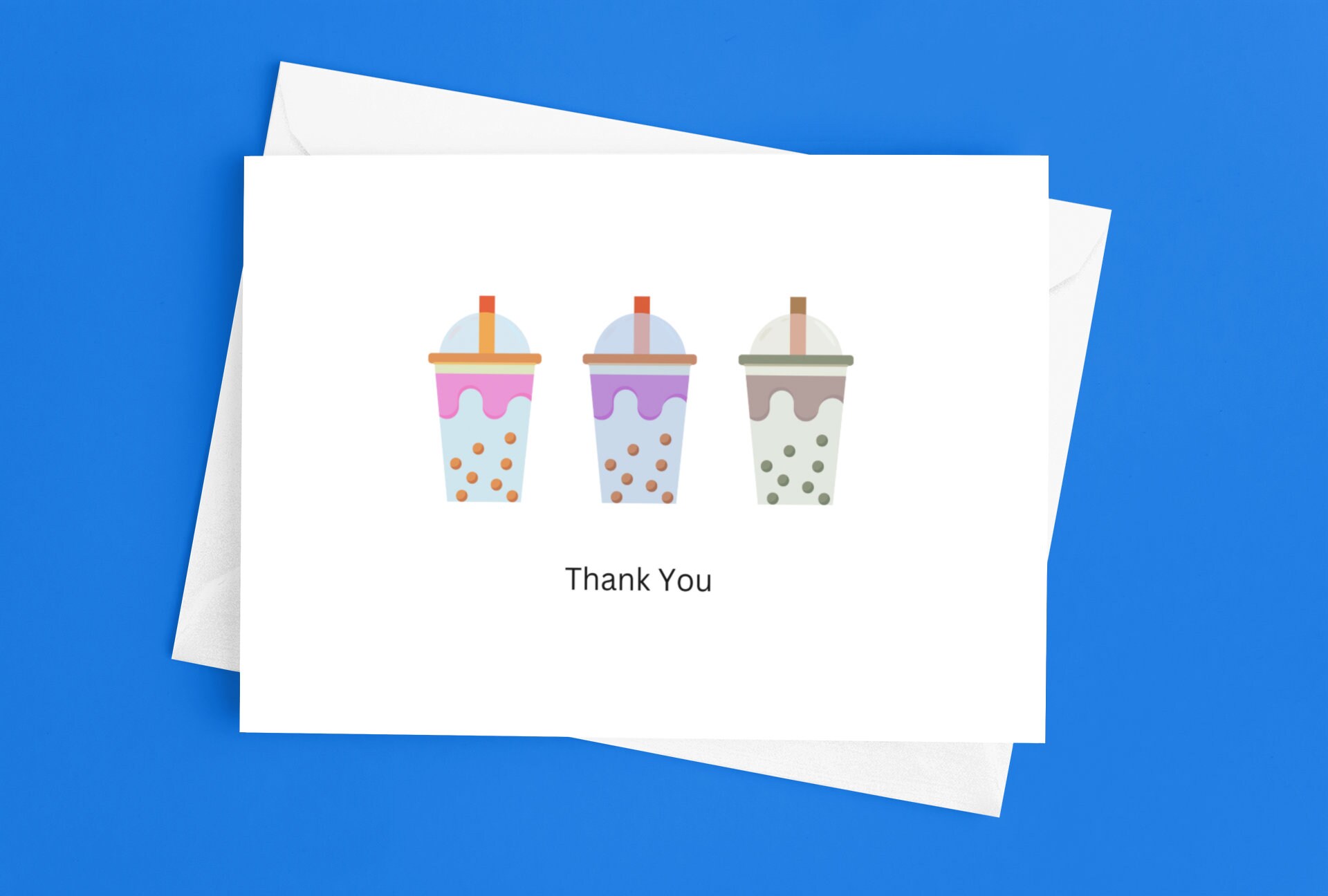 Bubble Tea Thank You Cards [ Set of 12 Blank Cards/ Envelopes Included ...