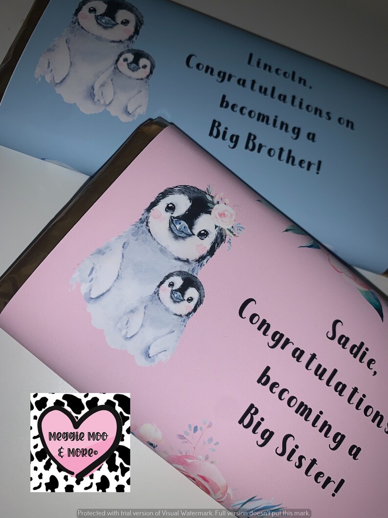 BIG SISTER/BROTHER Chocolate Bar Wrapper, Comes With or Without ...