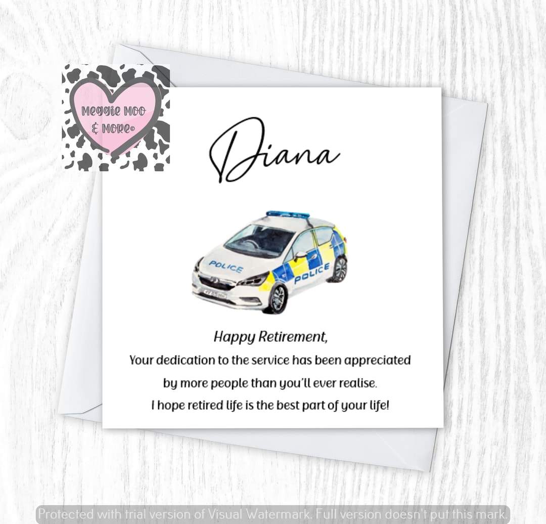 Police Officer Retirement Card, Perfect Keepsake for Appreciation to ...