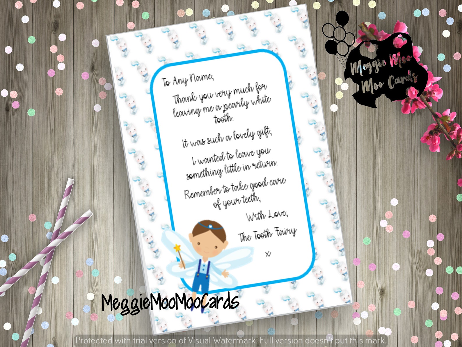 A6 Personalised Letter From Tooth Fairy for Boys. | Etsy