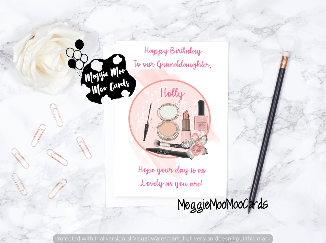 Happy Birthday Personalised Make up Greeting Card. Keepsake - Etsy