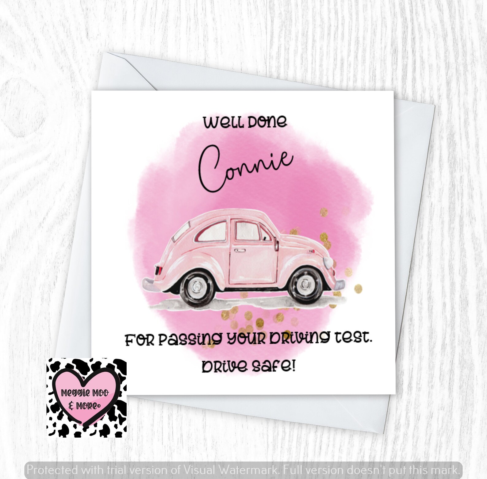 Passed Driving Test Personalised Congratulations Card, Lovely Pink ...