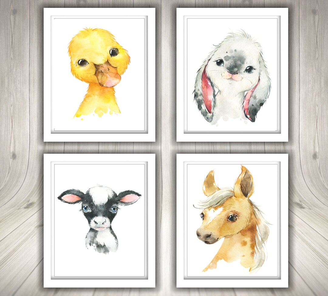 Farm Wall Prints, Individual or as a Set of 4, Watercolour Art ...