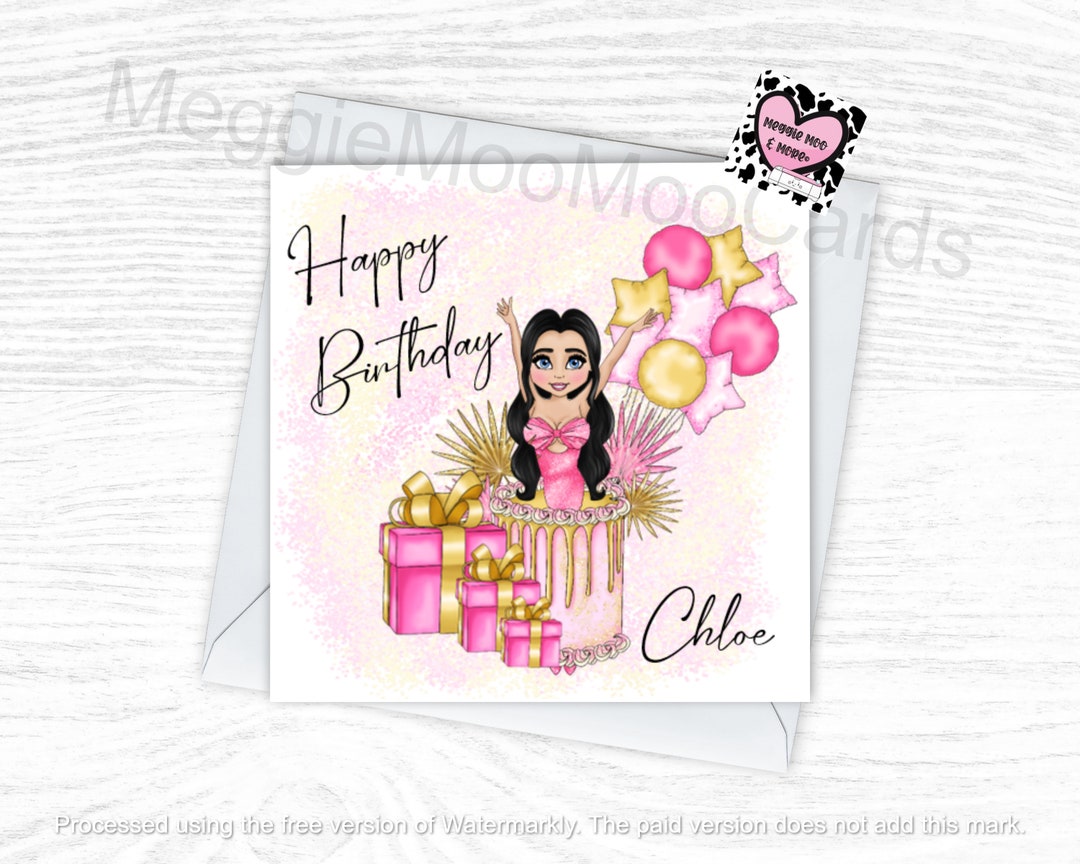Personalised Pink Girly Birthday Card for Teen/adult, Perfect Keepsake ...