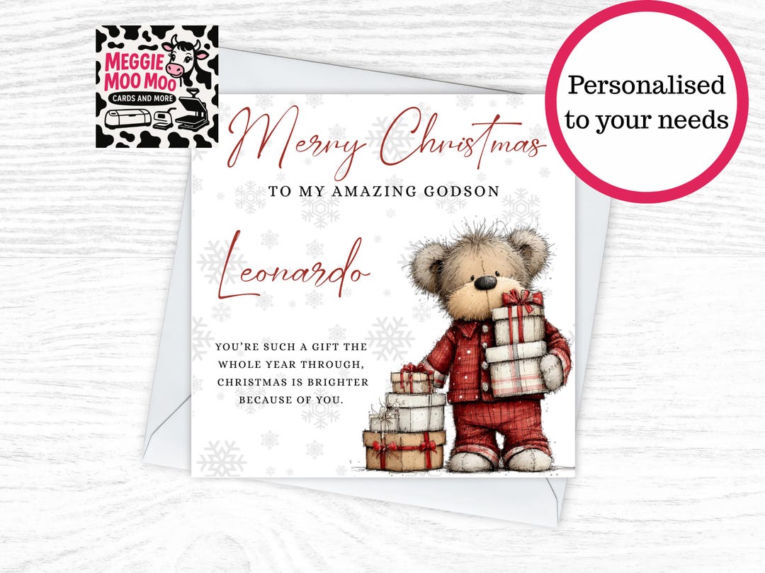 A Sweet, Handmade Teddy Bear Christmas Card Designed Especially for ...