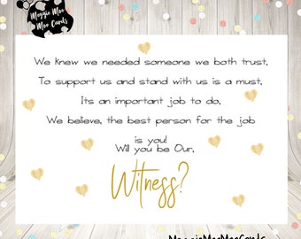 Wedding Witness Invitation | Etsy Australia