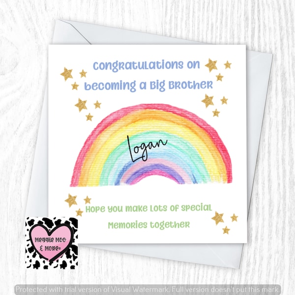 Congratulations on New Baby for Sibling Card - Etsy