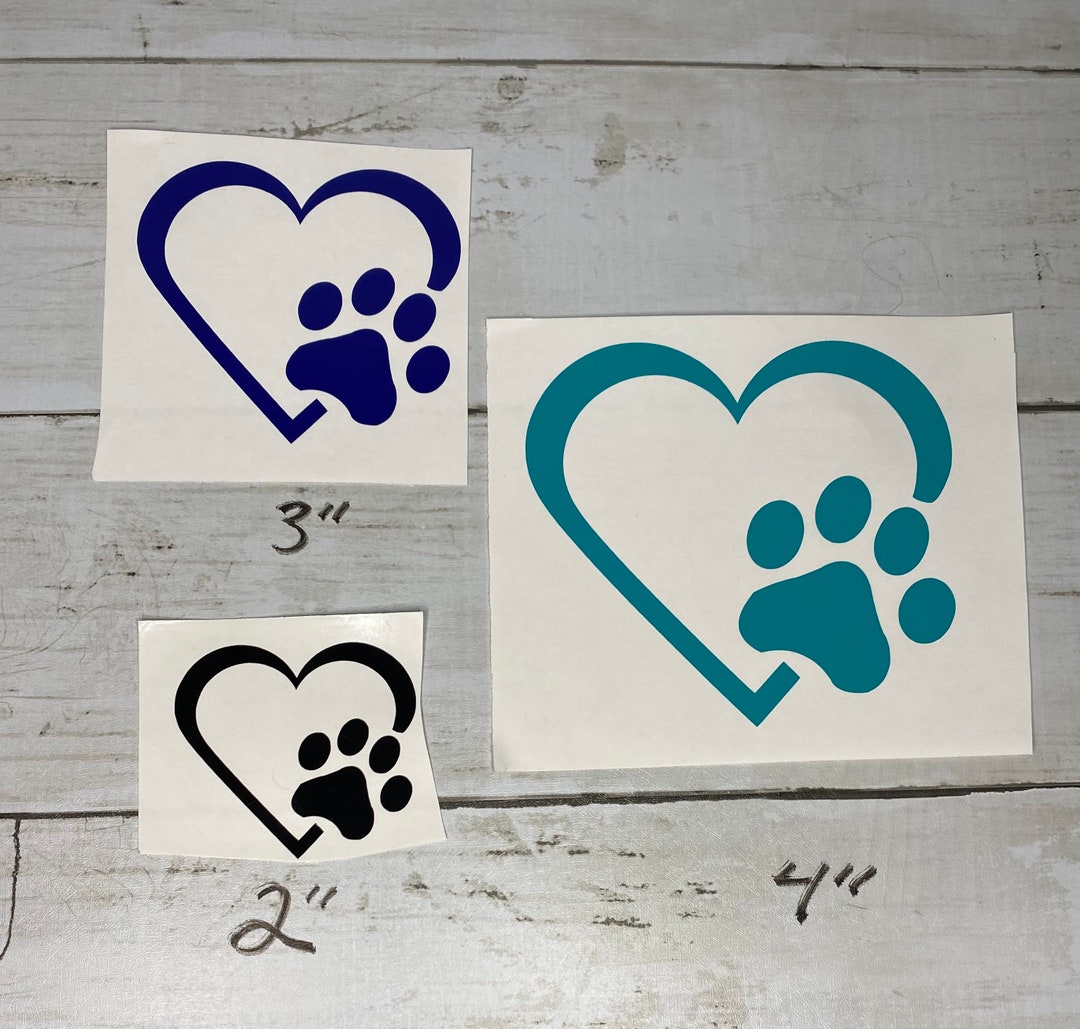 Heart Paw Print Vinyl Sticker - Gift for Pet Lover - Etsy