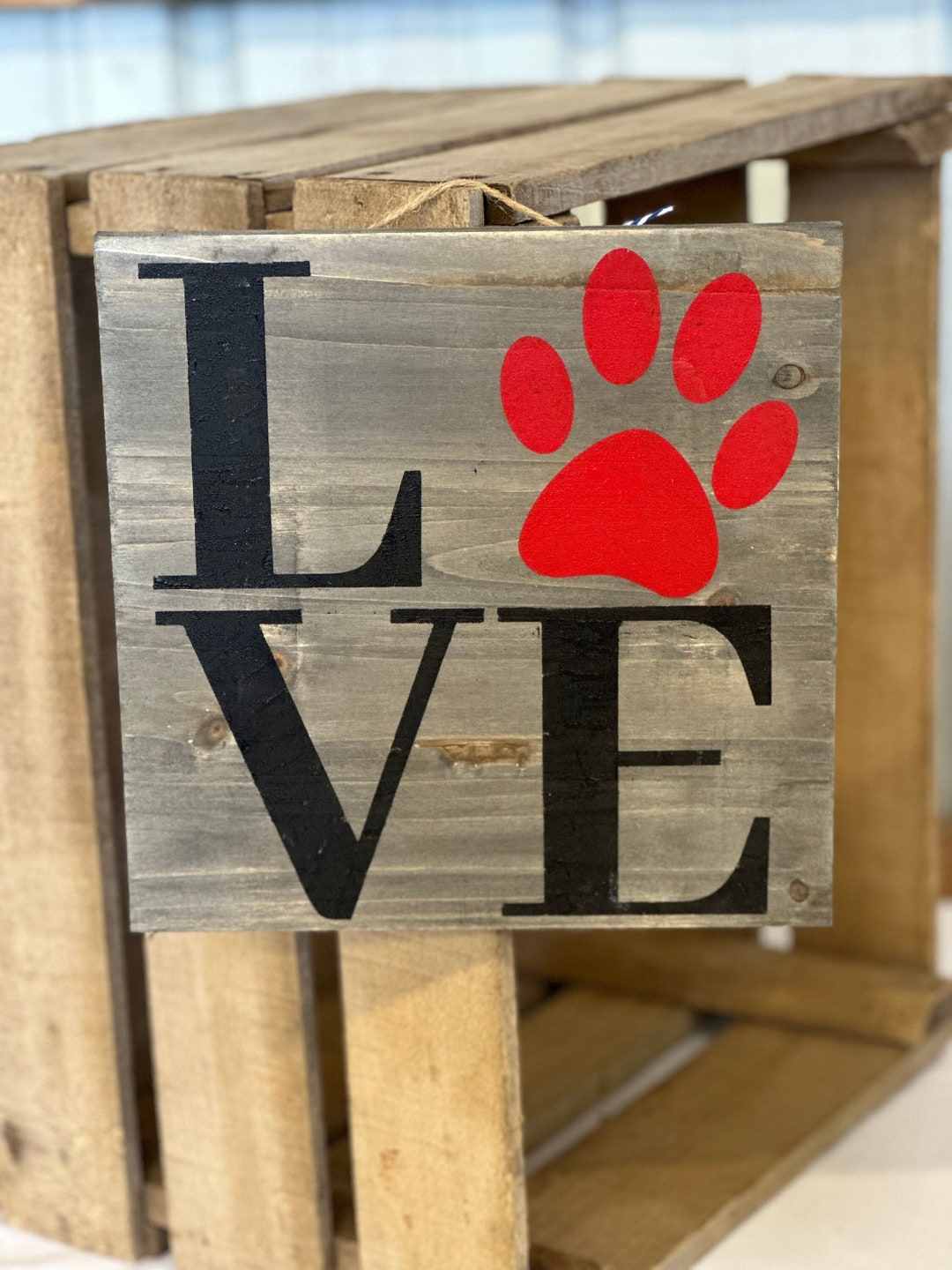 Love Paw Print Home Sign | Gift for Dog Lover | Dog Mom | Pet Parent ...