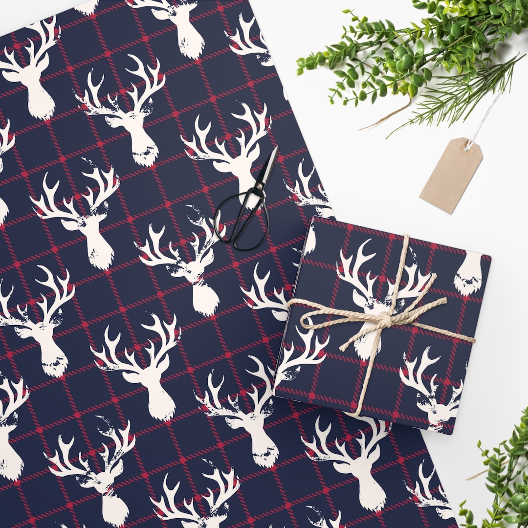 Blue Christmas Wrapping Paper Country Wrapping Paper Blue Country ...