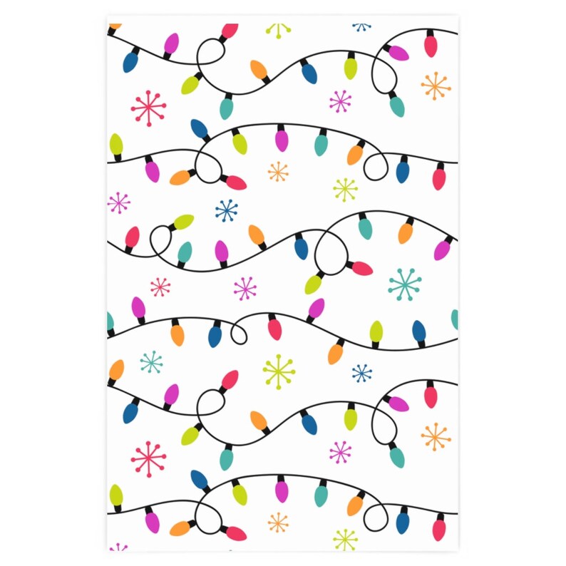 Color Christmas Lights Wrapping Paper Christmas Wrapping - Etsy