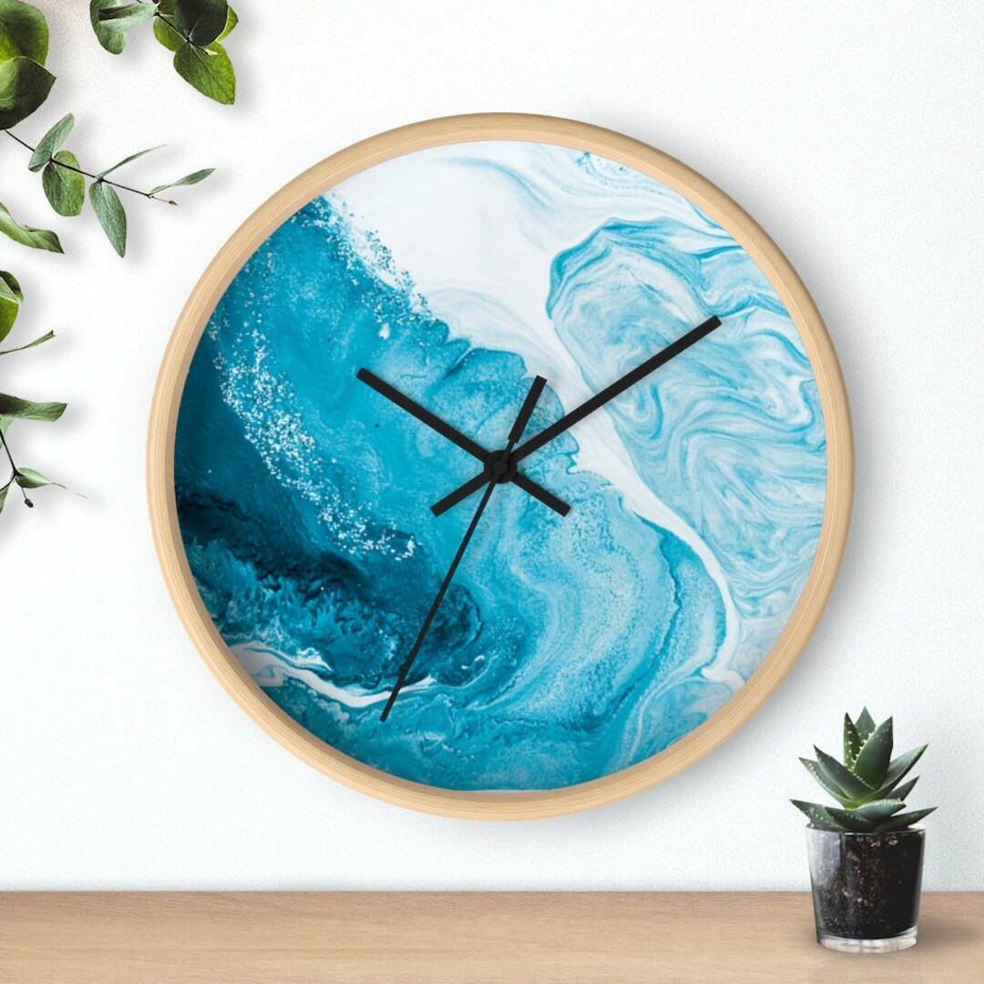 Ocean Waves Wall Clock: Bright Blue Beach House Decor - Etsy