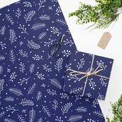 Blue Christmas Wrapping Paper Christmas Wrapping Paper Blue and White ...