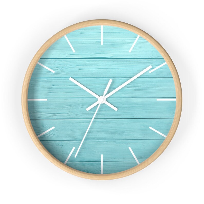 Shiplap Wall Clock Beach Wall Clock Blue Wall Clock - Etsy