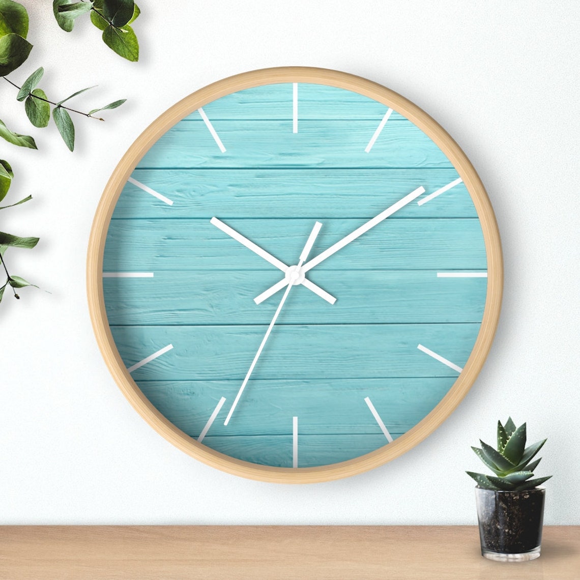 Shiplap Wall Clock Beach Wall Clock Blue Wall Clock - Etsy